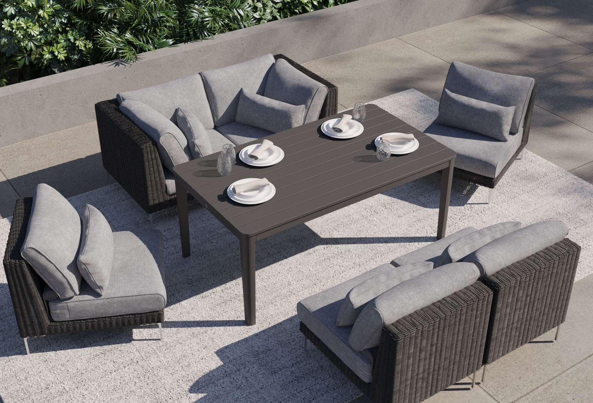 Grey Outdoor Dining Table Set for Effortless Gatherings | Outer